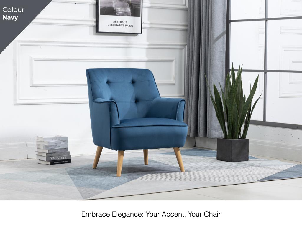 Tara Accent Chair - Navy – Stylish Chairs